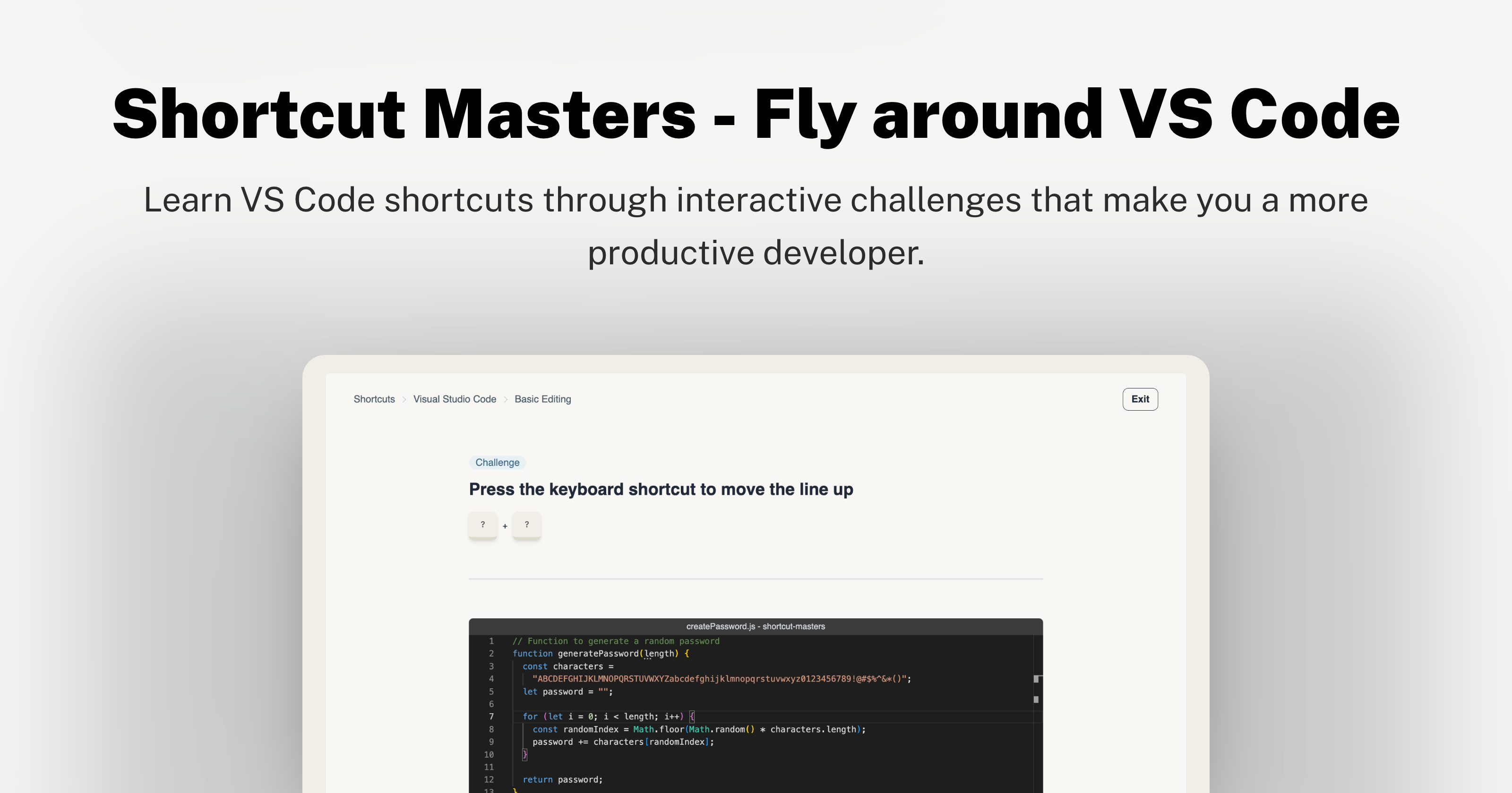 Shortcut Masters | Fly around VS Code